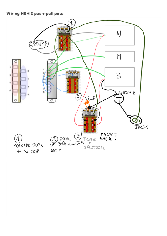 Wiring HSH 3 push pull pots — Postimages