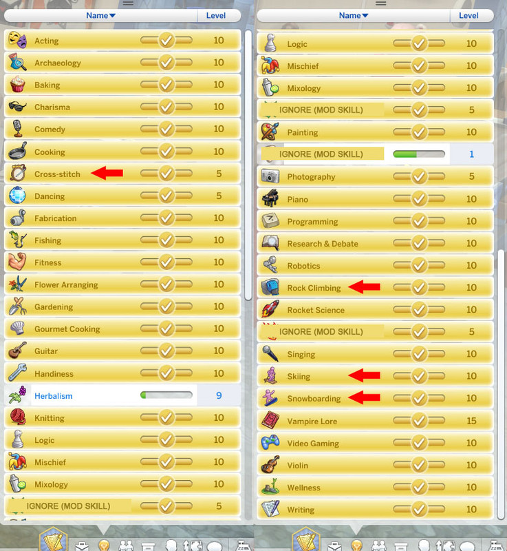 The Sims 4 Skills (Updated)