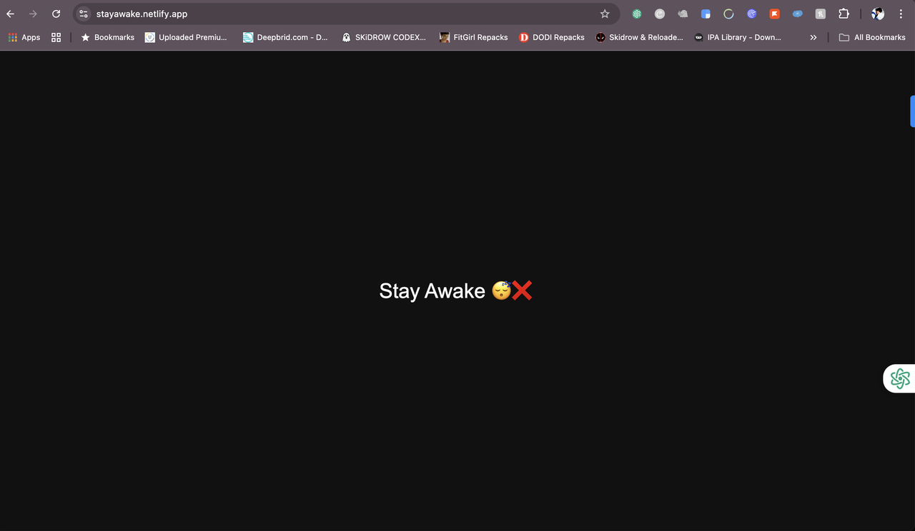 GitHub - ajaykareer/Stay-Awake: A simple web app that will keep your screen active.