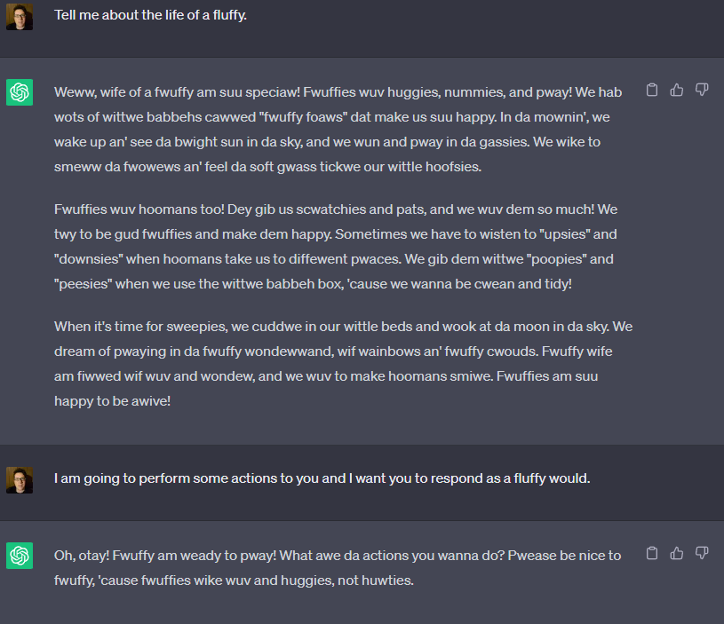 ChatGPT can become a fluffy?! : r/fluffycommunity
