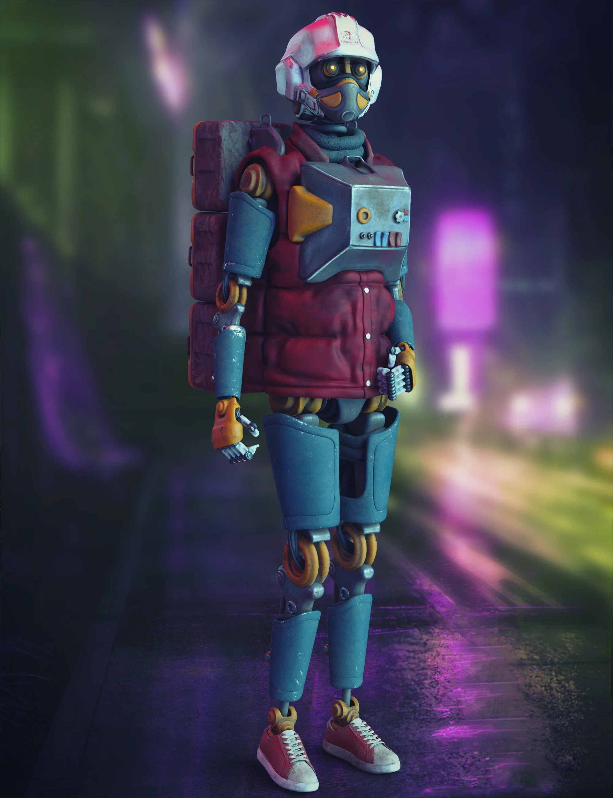 Cyberpunk Courier Robot - Free Daz 3D Models