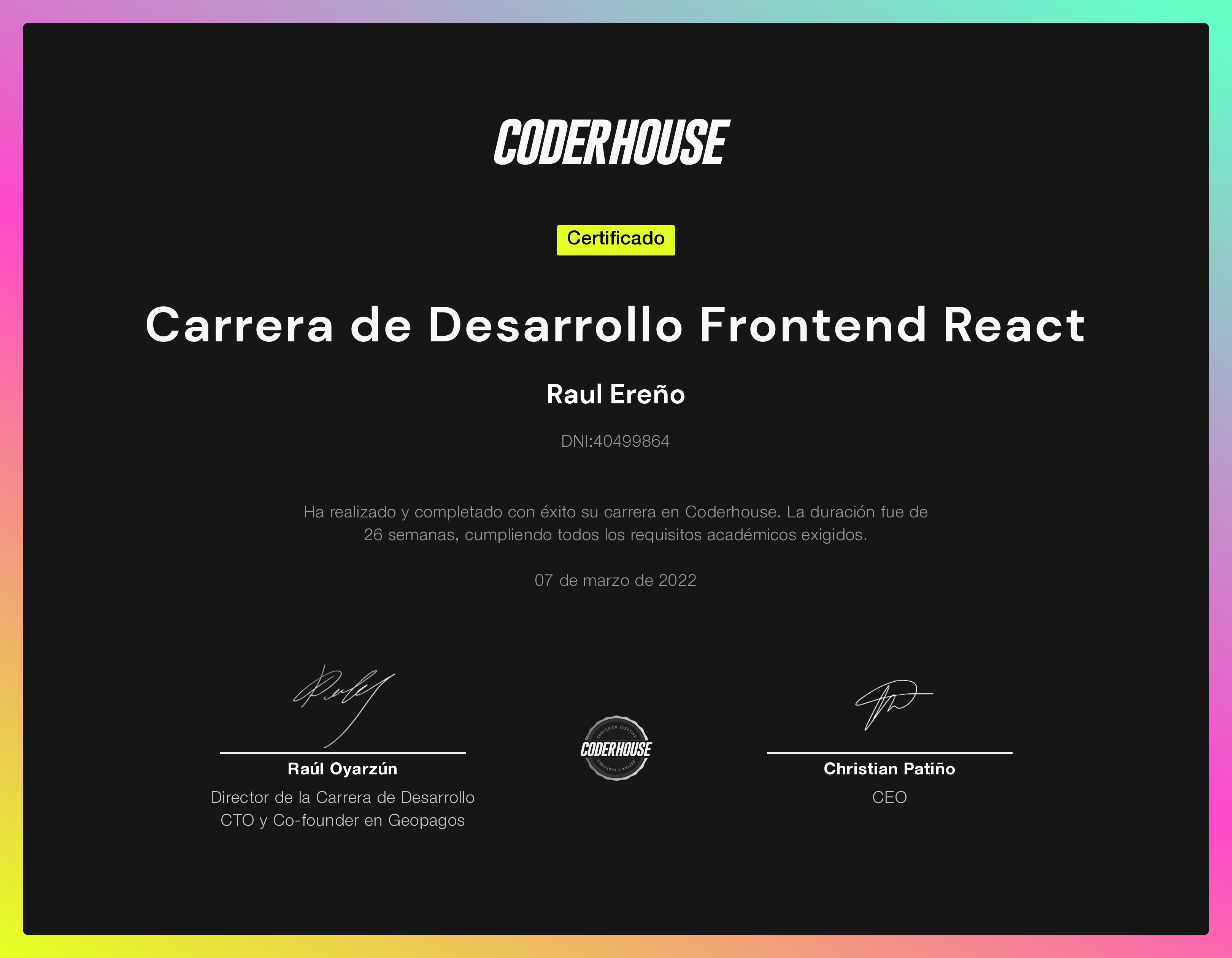 certificado Front End — Postimages