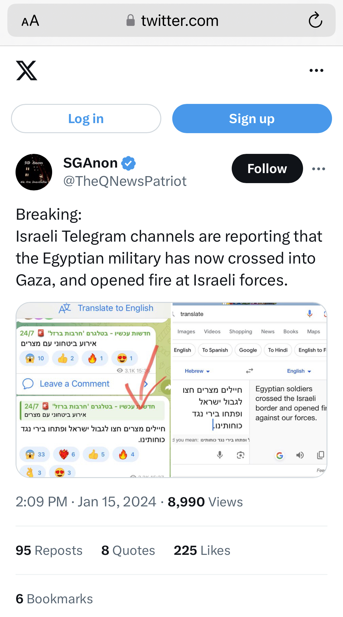 SGAnon on X Breaking Israeli Telegram channels are reporting that the ...