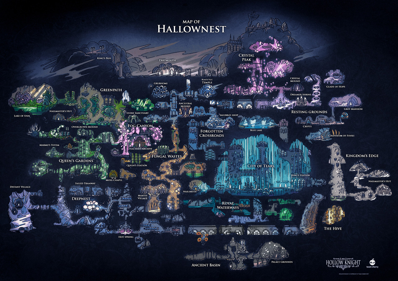 Silksong fan creates a map of Pharloom in the style of the original map ...