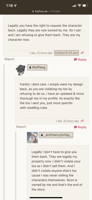 Beware: ArtCherryOnTop; thief & ToS violations on Toyhouse