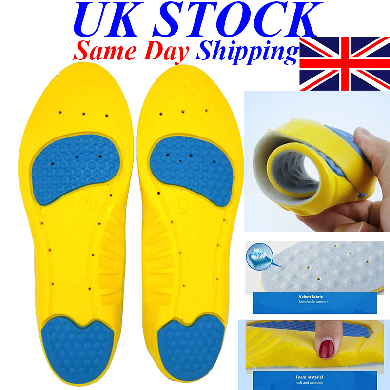WORK BOOTS ORTHOTIC FOOT ARCH HEEL SUPPORT SHOE INSERTS MASSAGING GEL ...