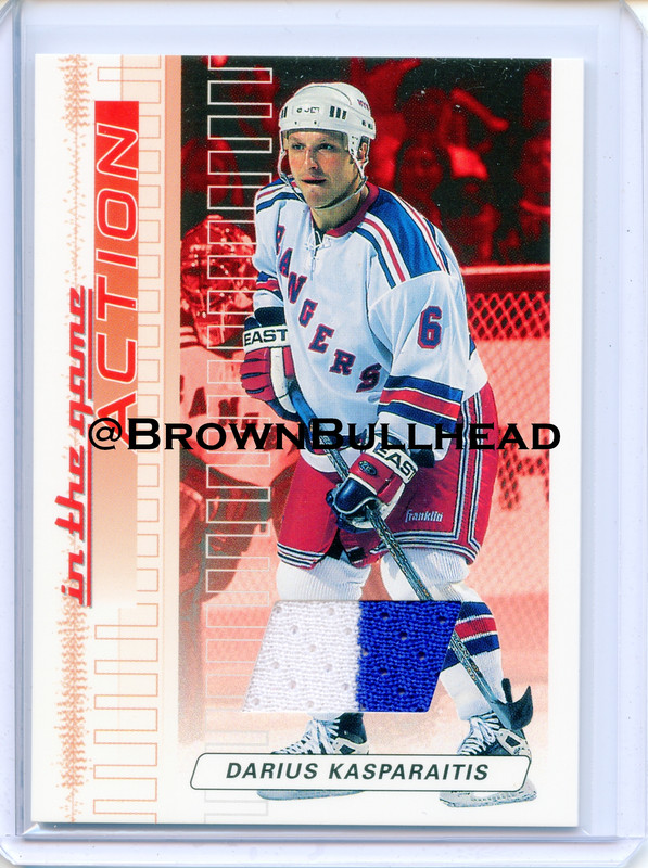 2003 04 ITG Action Jerseys M 040 [ Darius Kasparaitis] [ New York Rangers] [ Ruby] [ 500 ...