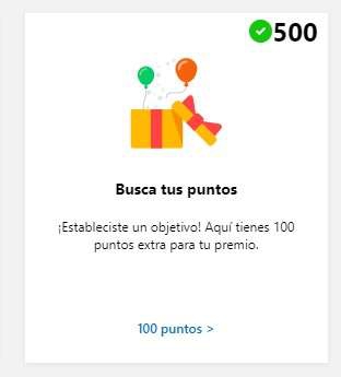 Microsoft Rewards 500 puntos de bonificación desde la página de tareas