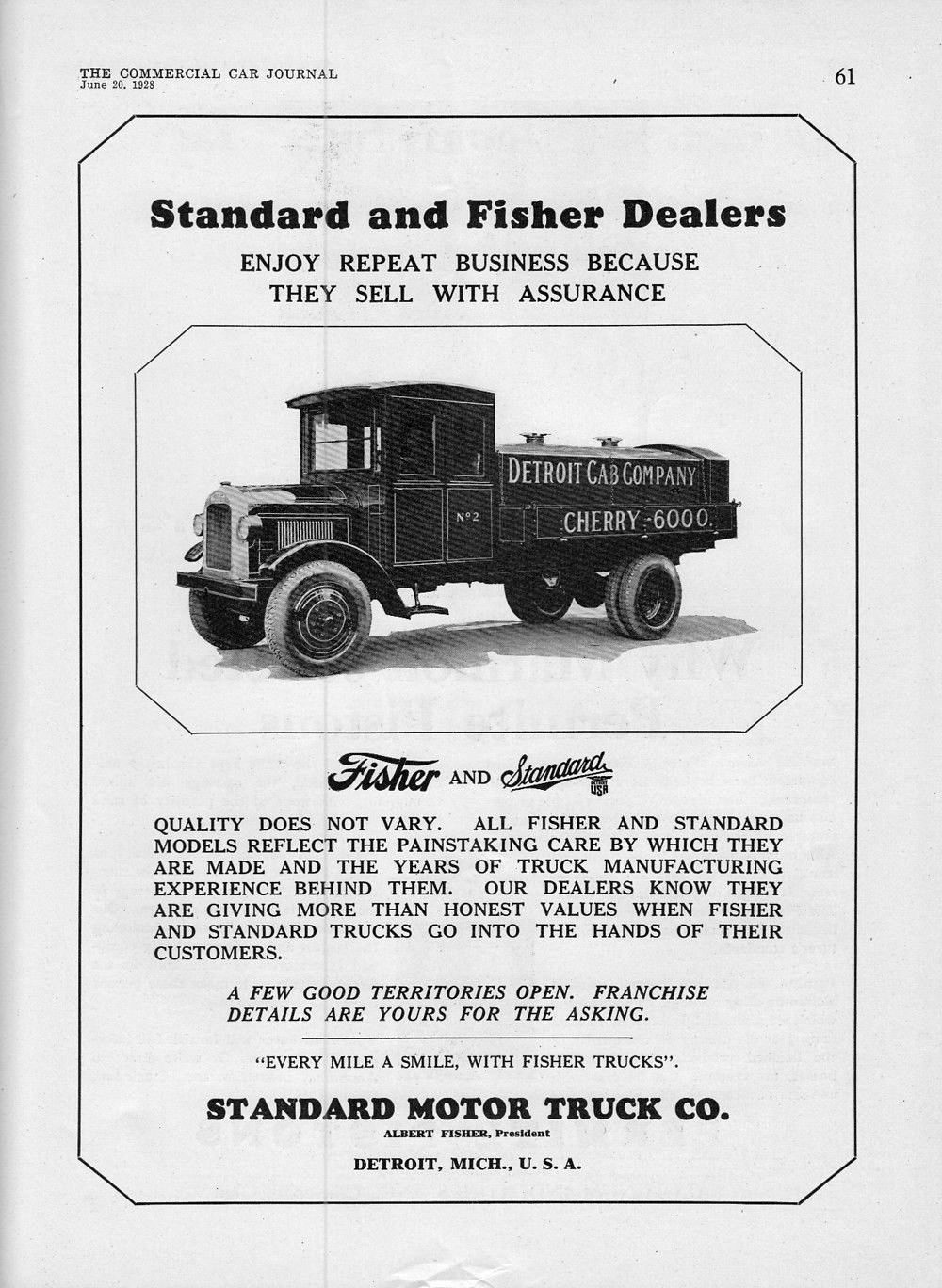Fisher 28 Detroit Cab Co Standard Motor Truck CCJ Jun 28 — Postimages