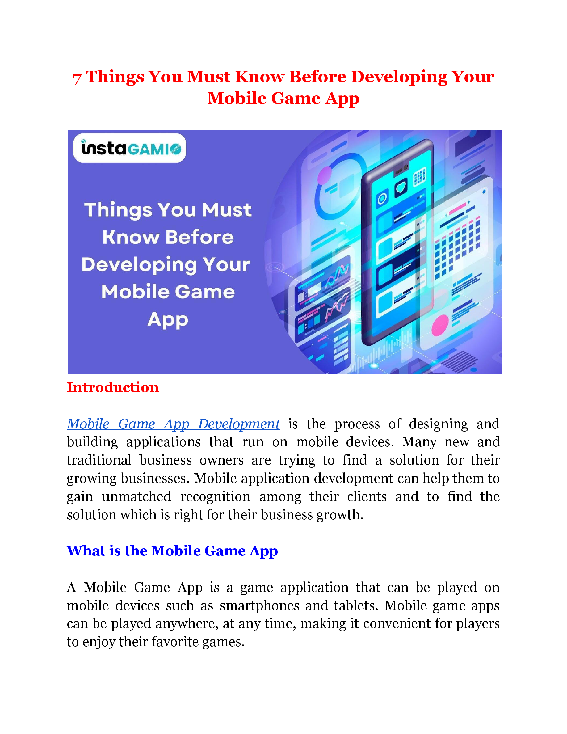 7 Things You Must Know Before Developing Your Mobile Game App — Postimages