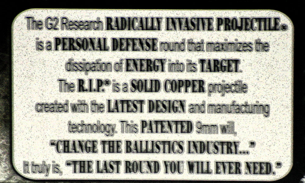 9MM G2 RIP 92 Grain ExTrEmE JHP "RAdiCaLlY WiCkEd" RIP Ammo 20 Rounds ...