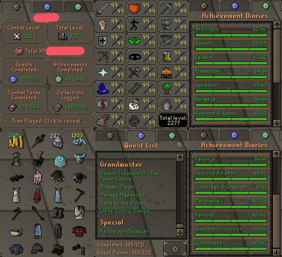 Buy Osrs Account Unique Main | Staker | TTL: 2277 | CL: 126