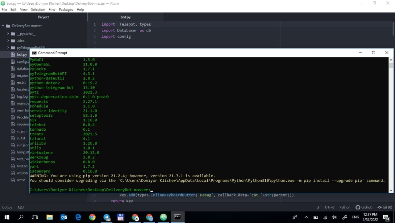 python - how to fix bug in telebot - Stack Overflow