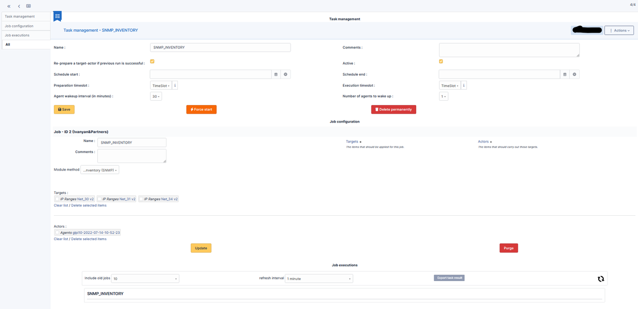 Task Snmp inventory not start / English support / Forum GLPI-Project