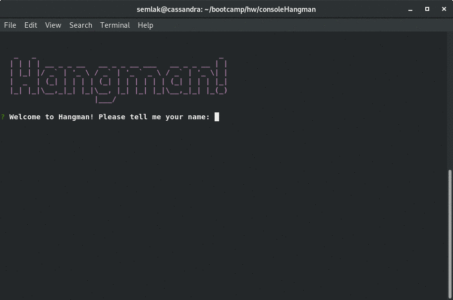 GitHub - semlak/consoleHangman