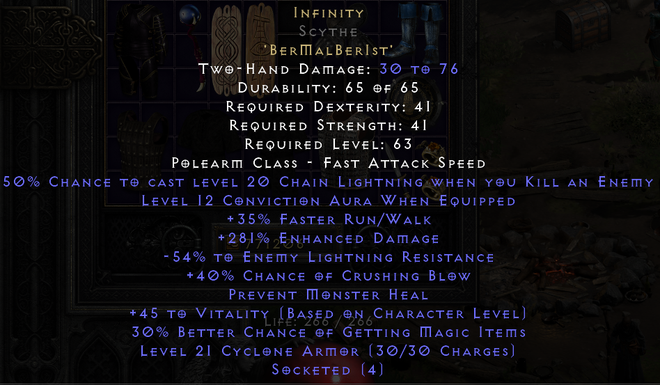 Self-use Scythe Infinity - Topic - d2jsp