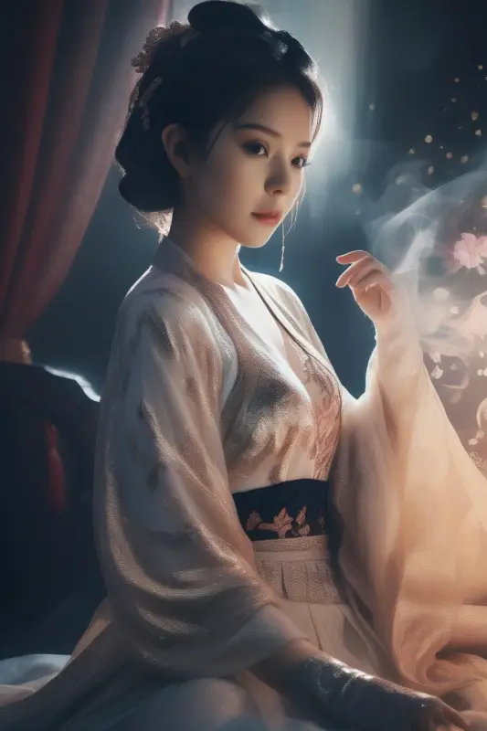 00004 Double Exposure Style Volumetric Lighting a girl with — Postimages