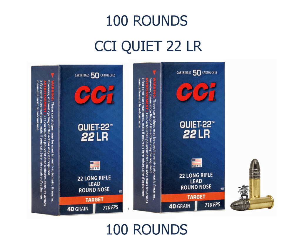 22 lr CCI QUIET 22LR Quiet Suppressor 75% Less Noise 100 ROUNDS - Rifle ...