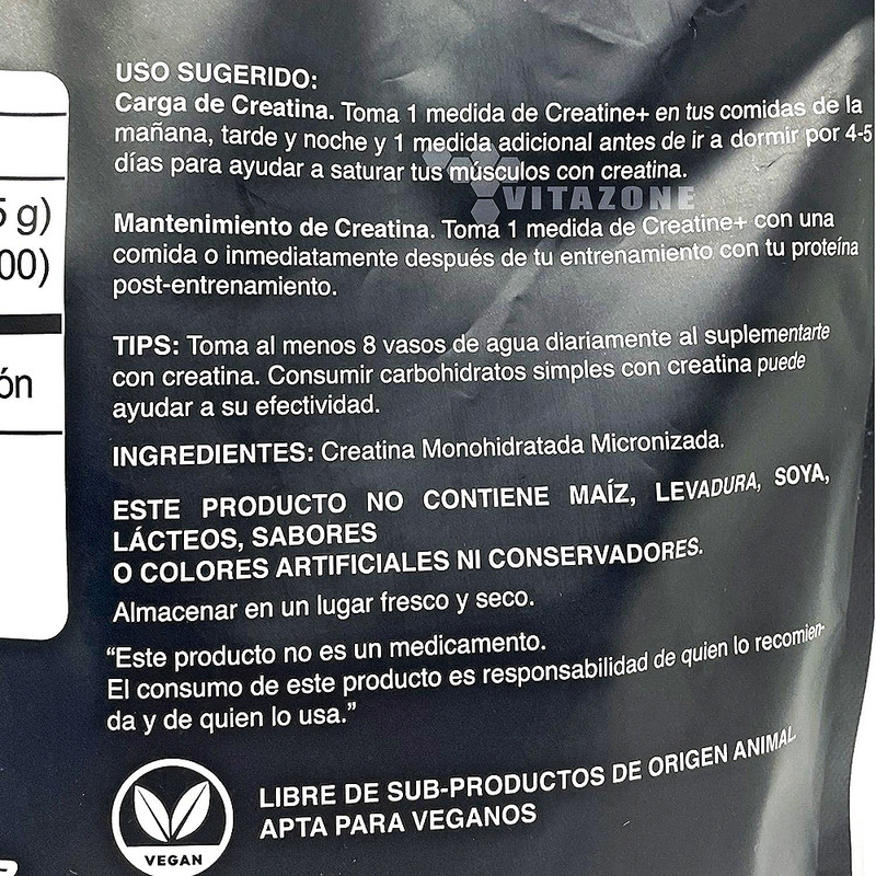 Monohidrato De Creatina Meta Nutrition 500 G 100 Porciones Sellecto