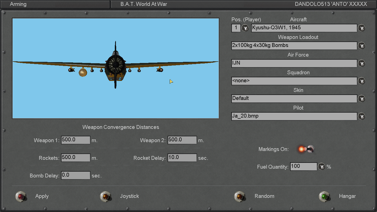 japanese aircraft depth charges