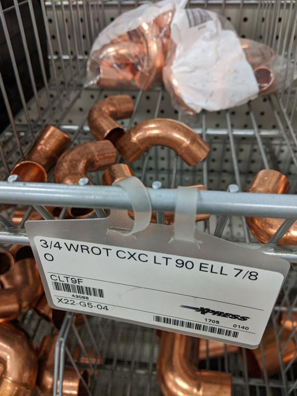 long sweep copper supply elbows