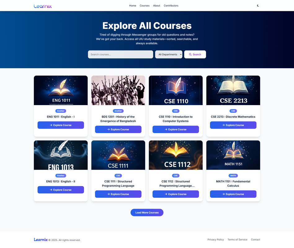 GitHub - ahmed-shahriar04/learnix: A modern learning platform for university students. Get ...