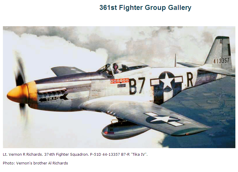 P 51 D 5 NA 44 13357 « TIKA IV» 374th FS, 361st Fighter Gr 02 — Postimages