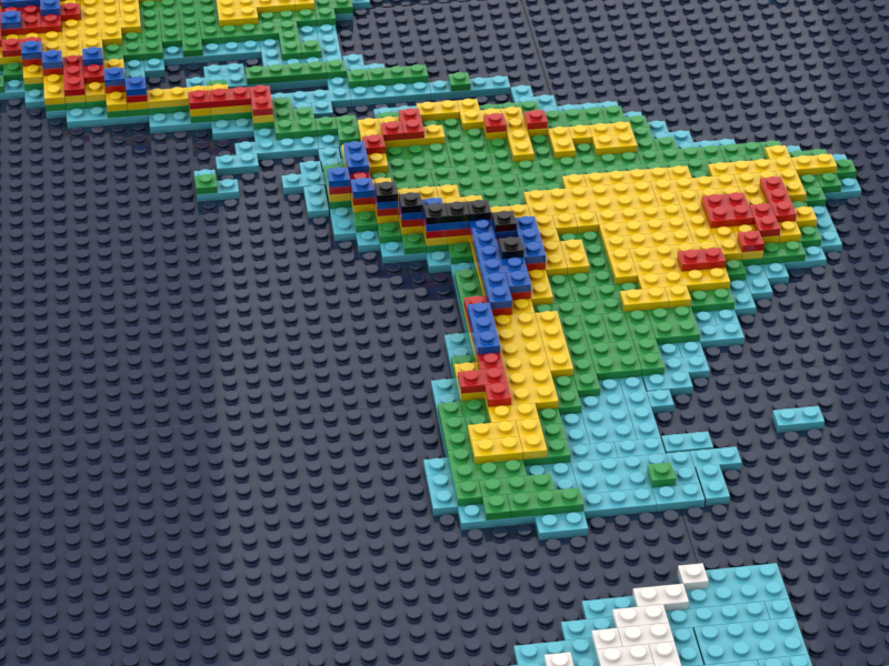 LEGO MOC World Map - Topographical by beneha | Rebrickable - Build with ...