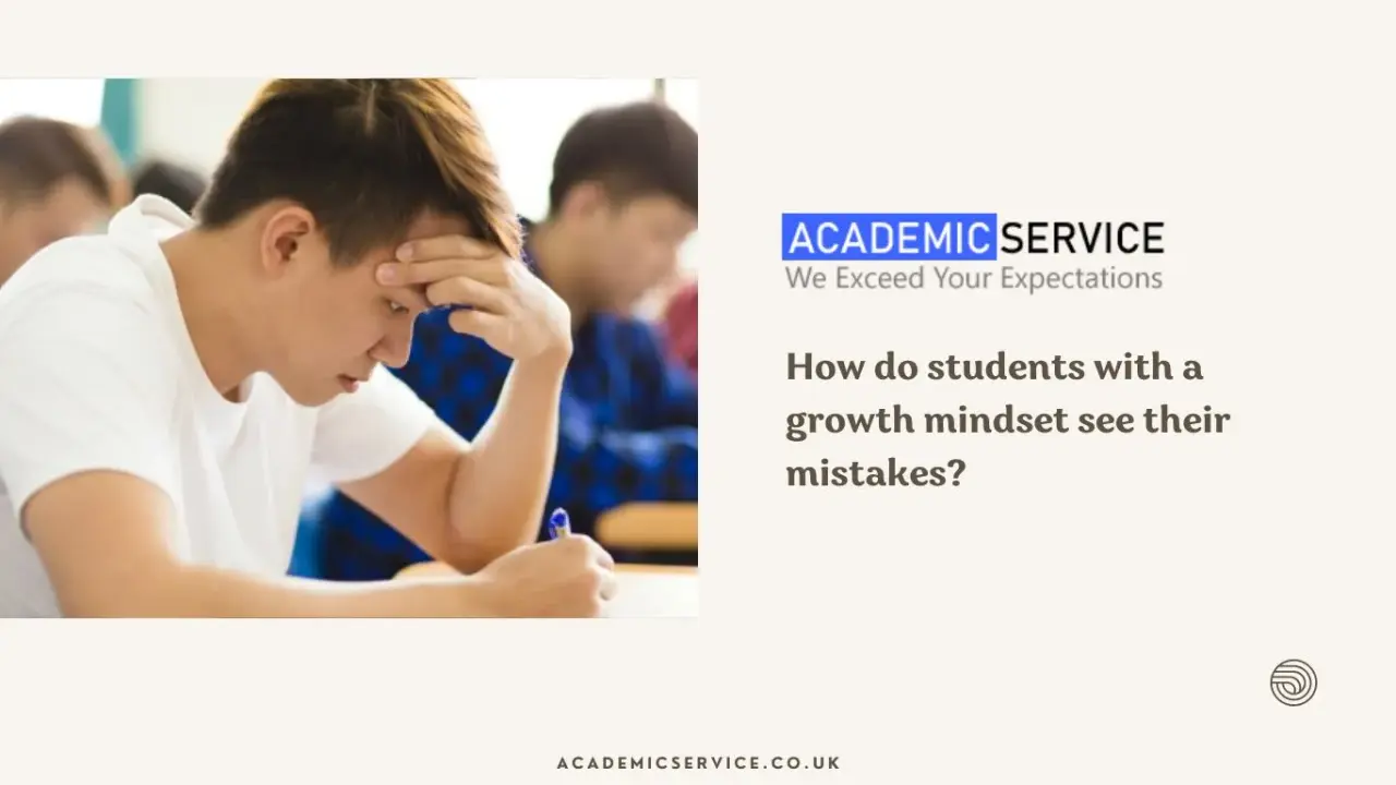 How do students with a growth mindset see their mistakes?