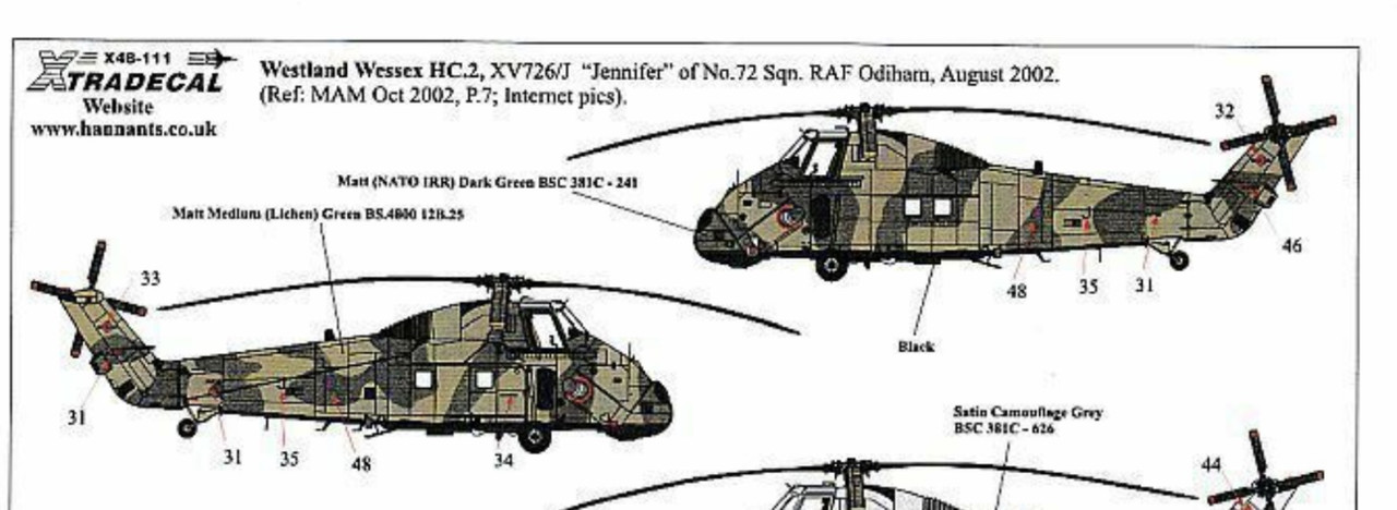 Westland Wessex HC.2 72 Squadron 'new' colours - Aircraft Cold War ...