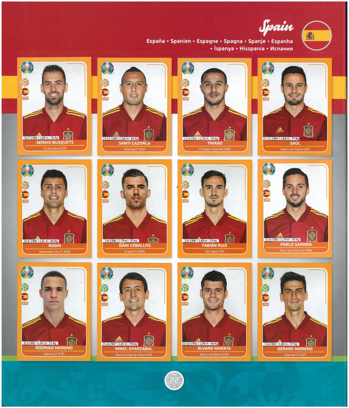 UEFA Euro 2020, Europa Preview ( Panini) Orange Edition 24 — Postimages