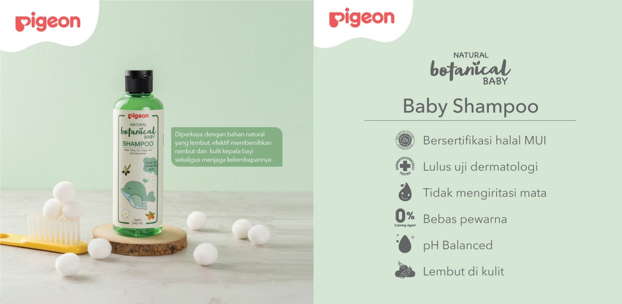 Promo Pigeon Natural Botanical Baby Shampoo 240Ml 3384 Diskon 25% di ...