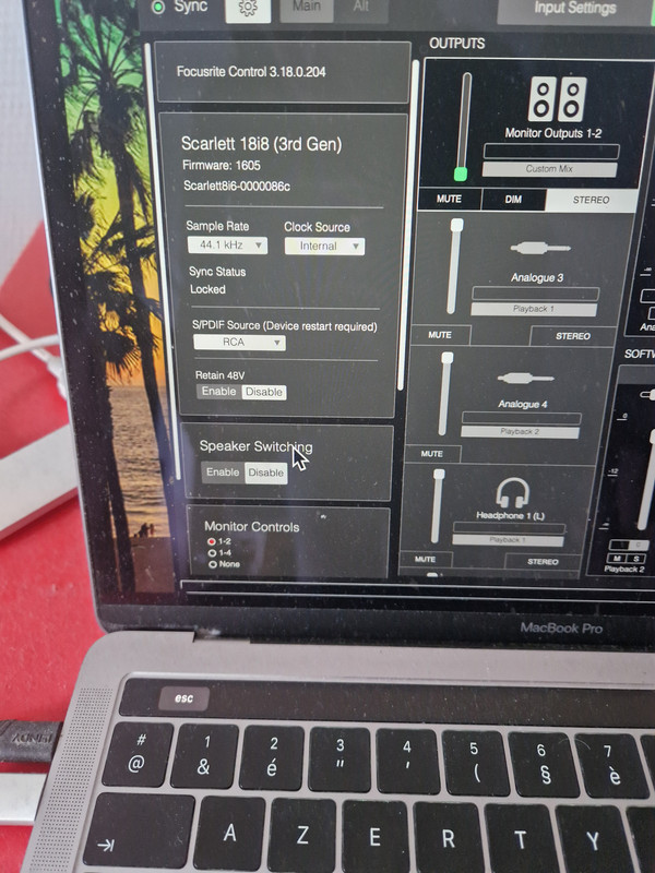 Paramètre carte son Focusrite control Guillaume — Postimages