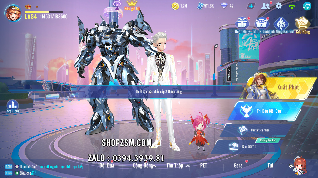 Tài khoản Zing Speed Mobile