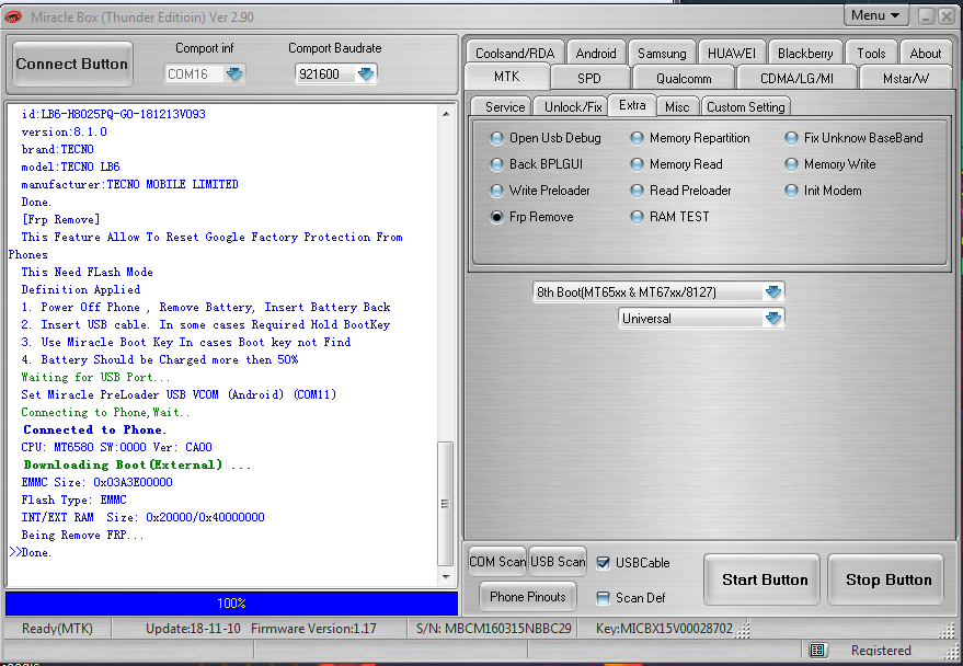 Tecno lb6 {8.1.0} frp done by miracle thunder v2.90. - GSM-Forum