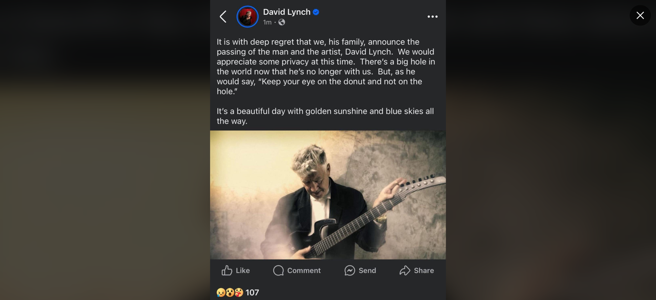 Fire Shot Capture 017 David Lynch has passed away at age 78 r Guitar ...