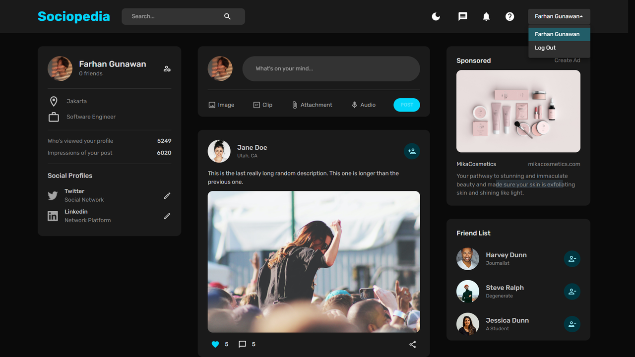 GitHub - inifarhan/sociopedia: Sociopedia is a full-stack social media application that uses ...