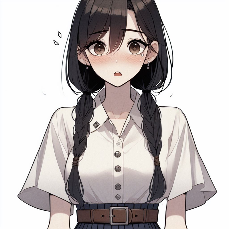 A tall and thin girl cute but shy embarrassed and shocked medium bust size brown eyes ve ...