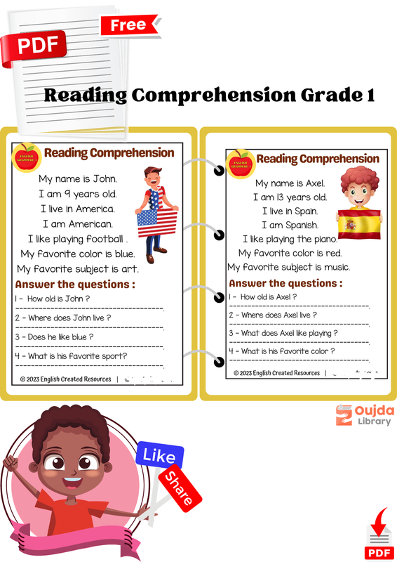 Download Reading Comprehension grade 1 PDF Book | Phenomny Books