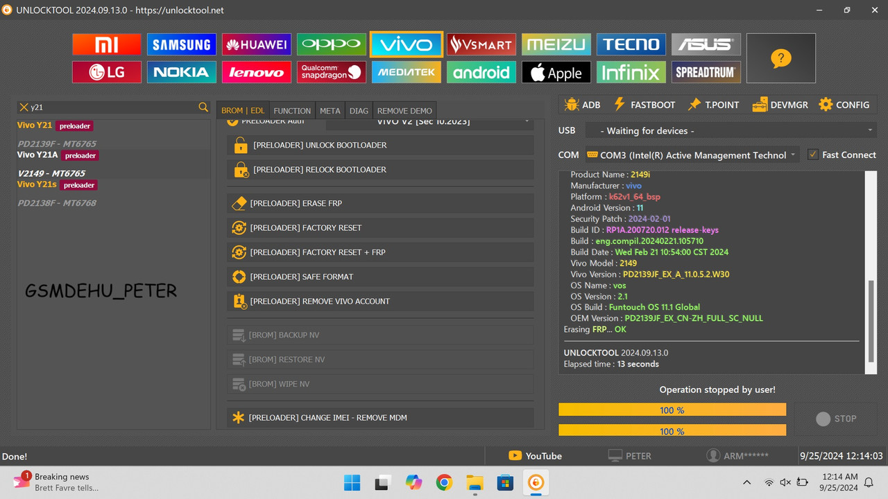 Vivo Y21a V2149 One Click FRP Remove Done By Unlock Tool - GSM-Forum