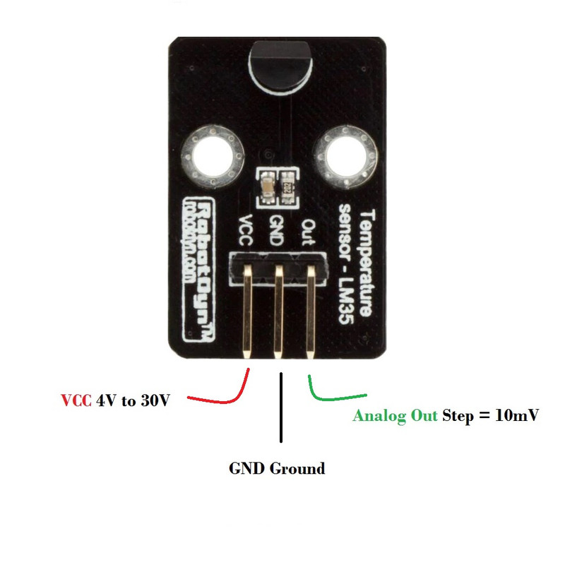 Temperature sensor LM35 IC TO-92 | TechMaze