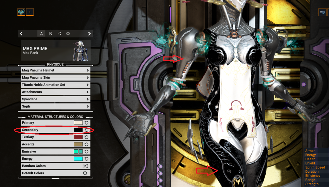 Mag Pneuma Skin secondary colors don't match in whole body - Art & Animation - Warframe Forums