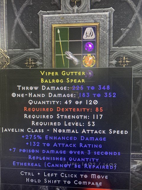 Viper Gutter Balrog Spear Ft Gg - Topic - d2jsp