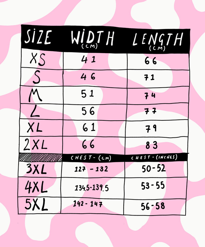 SIZE GUIDE | beeillustrates