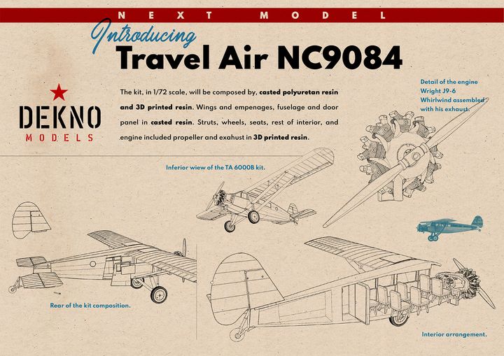 1/72 - Travel Air 6000B resin & 3D printed kit by Dekno Models ...