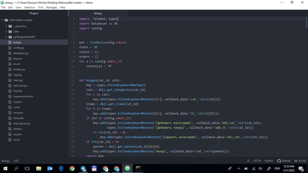python - how to fix bug in telebot - Stack Overflow