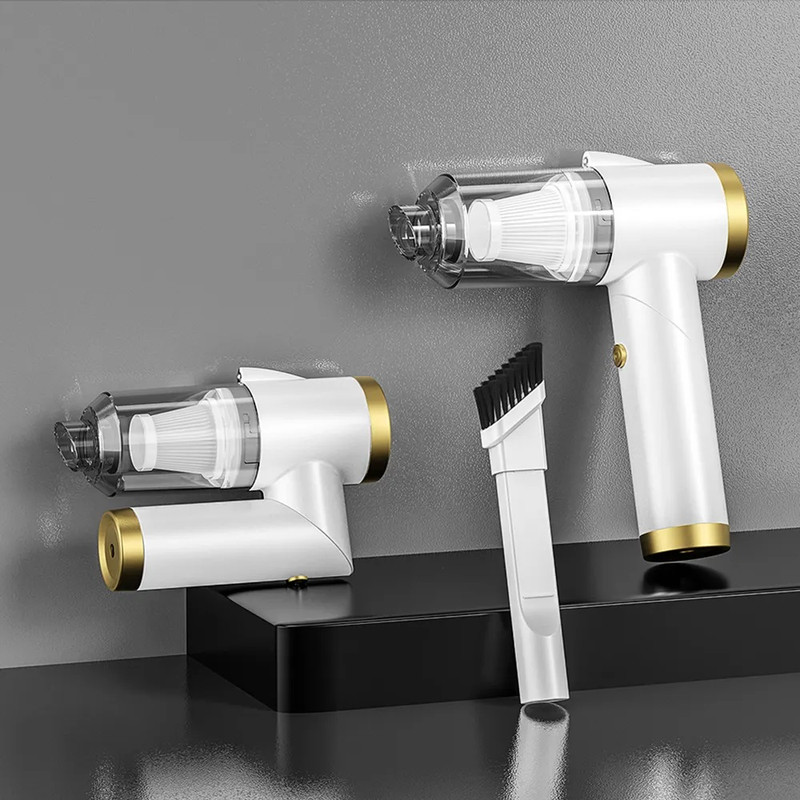 Mini aspirator portabil de mana, reincarcabil, pliabil, fara fir, 120W ...