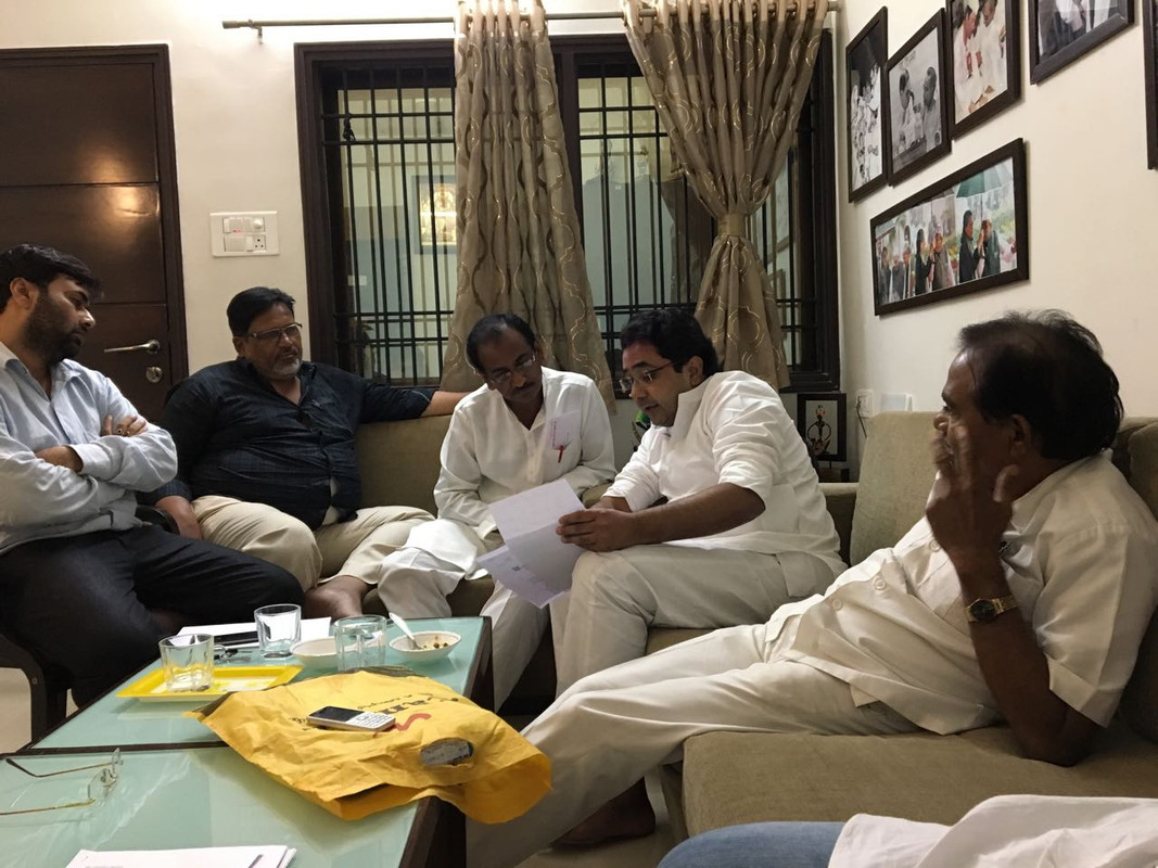 A photograph of Shri Rajiv Vora with Durg Congress President R N ...