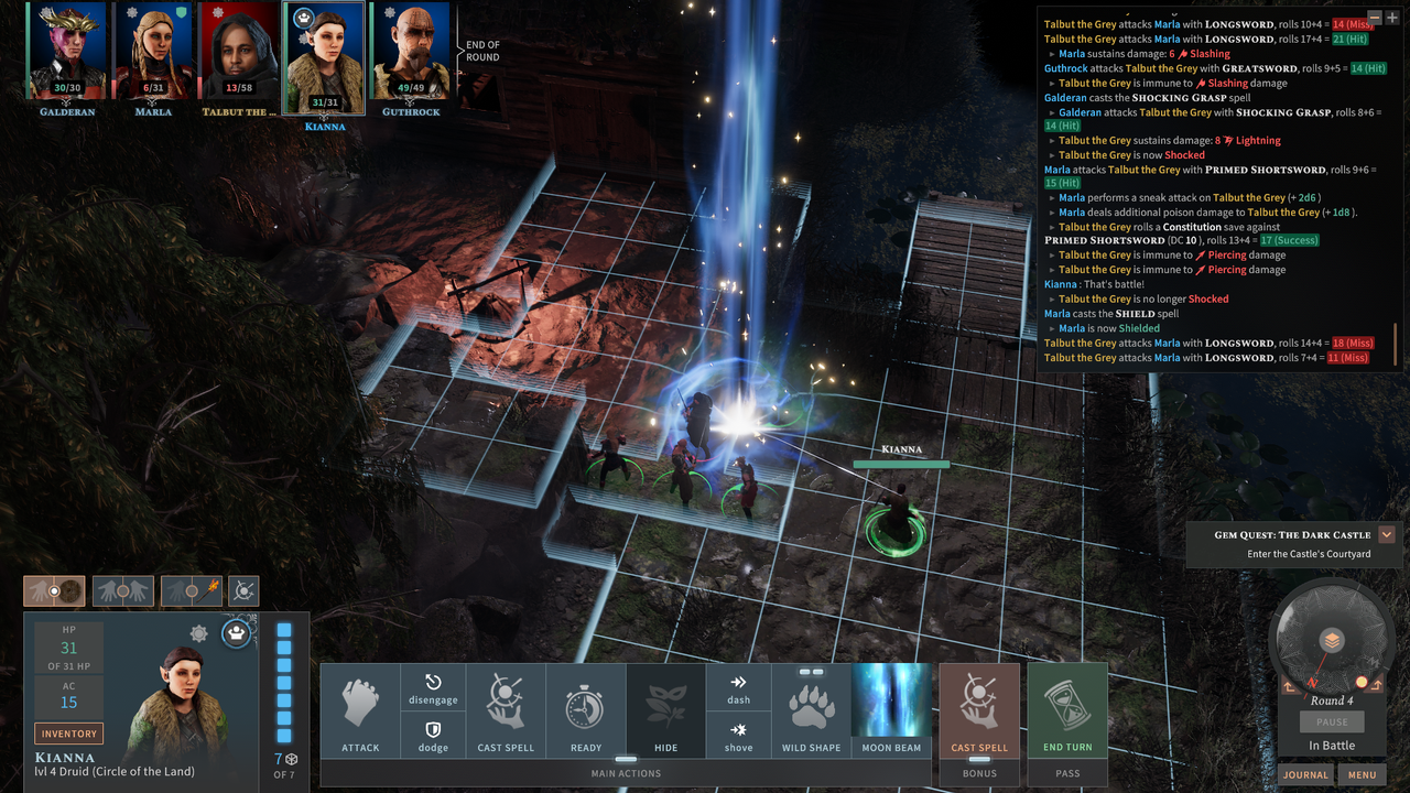 Moonbeam: the area of effect i... | Forums | Solasta: Crown of the Magister