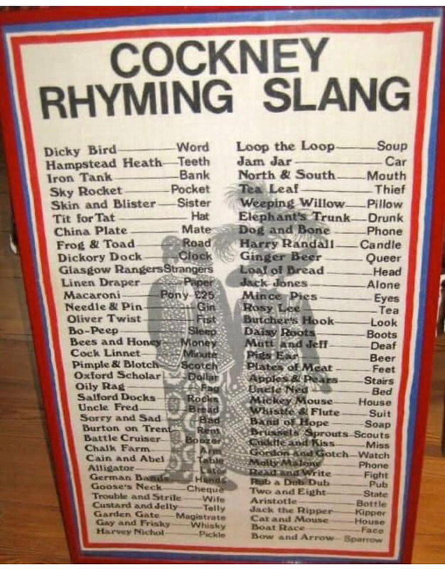 Cockney Rhyming slang 7a556072 d19f 43b7 af3f 767da59f1fef — Postimages